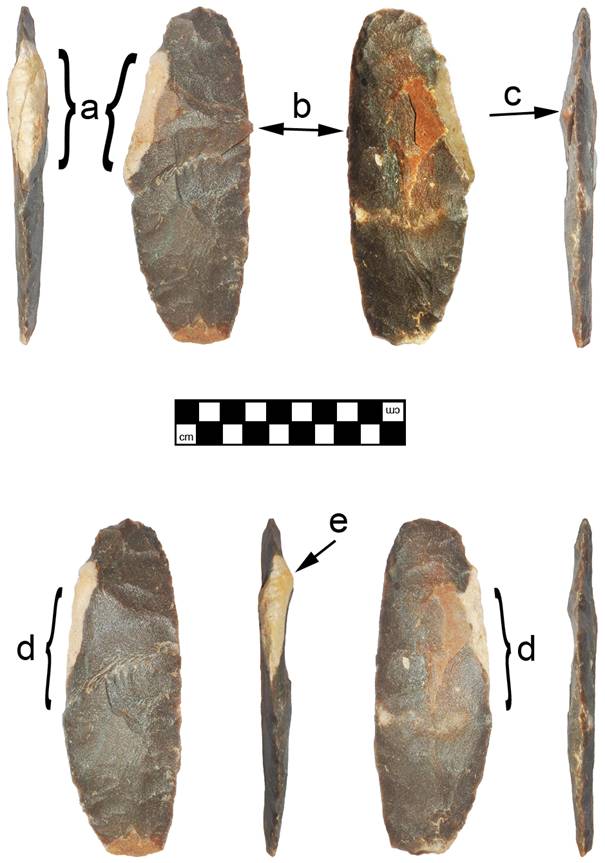 View of Clovis intentional bifacial overshot flaking: Two replica ...