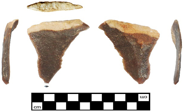 View of Clovis intentional bifacial overshot flaking: Two replica ...